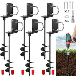 MOEPISY 4 Pieces 28 in. Ground Anchors Screw in Mobile Home Anchors ...