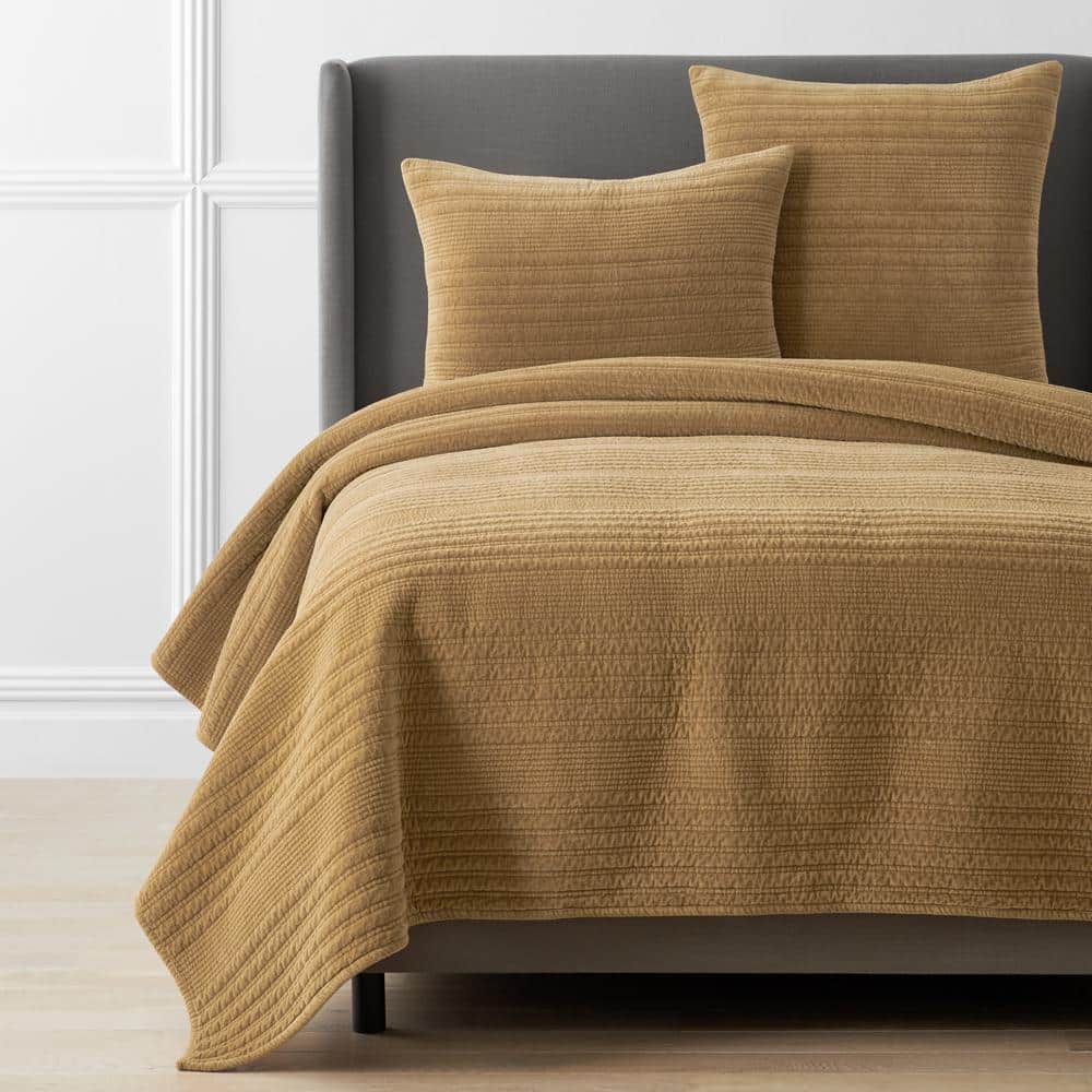 The Company Store Legends Luxury Line Stitch Velvet Gold Full/Queen ...
