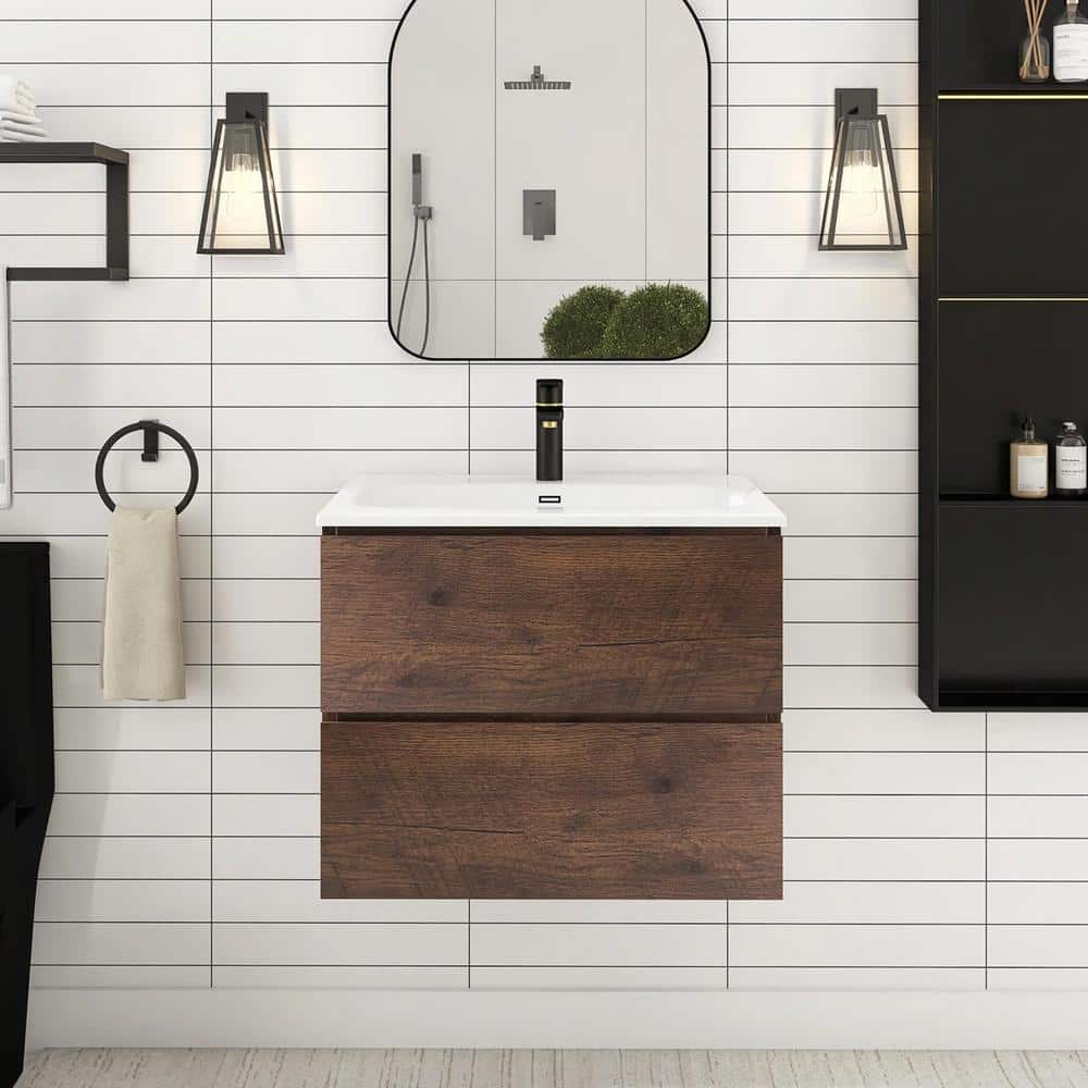 JimsMaison 24 in. W x 18 in. D x 21 in. H Single Sink Floating Bath ...