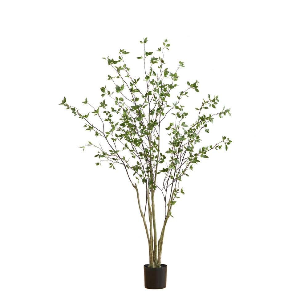 Nearly Natural 84 in. Green Artificial Minimalist Citrus Tree in ...