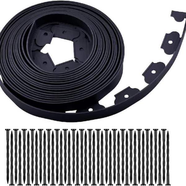 .N/A 7.1 in. x 2 in. x 7.1 in. Black Plastic PE Landscape Edging with ...