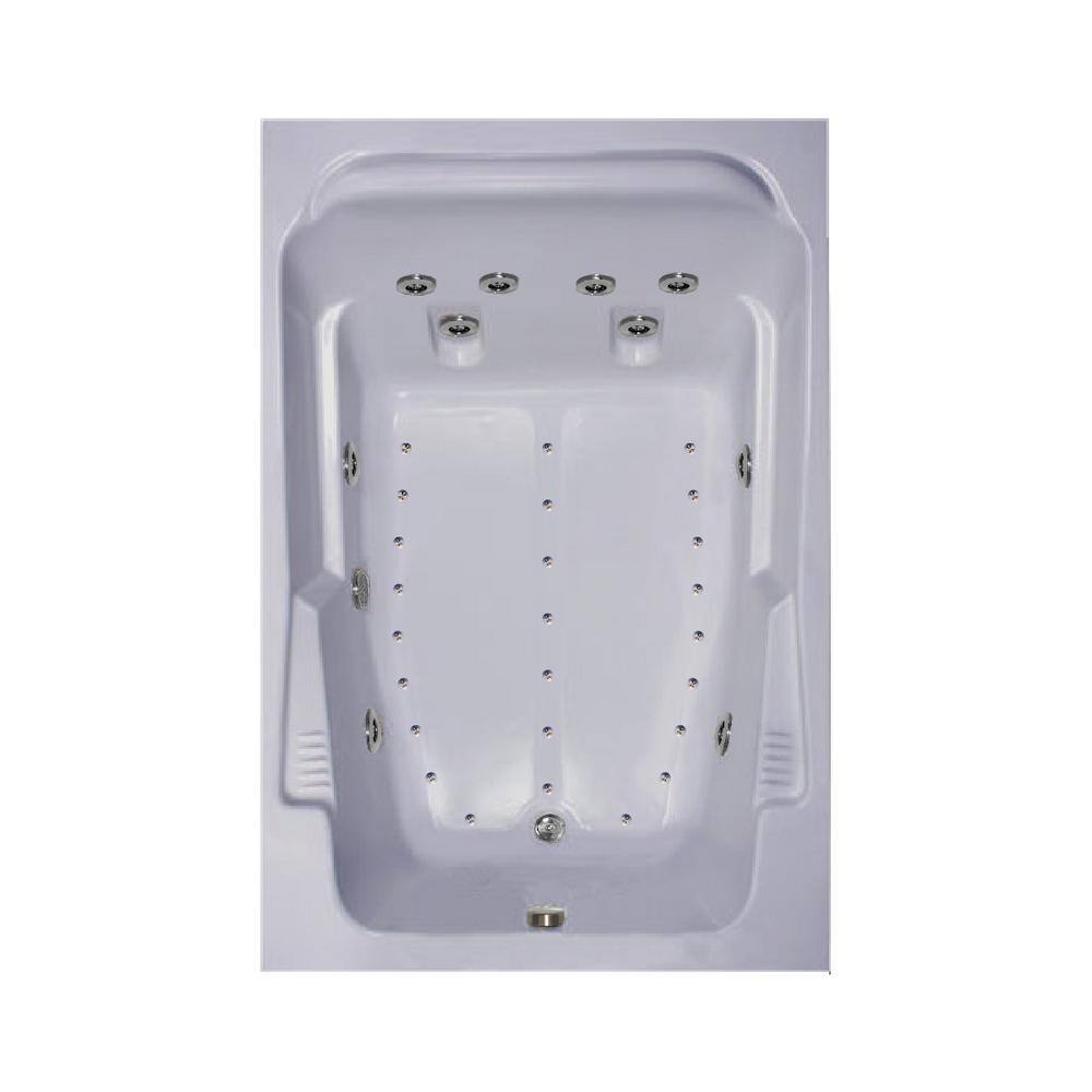 Comfortflo 72 in. x 48 in. Acrylic Rectangular Alcove Whirlpool and Air ...