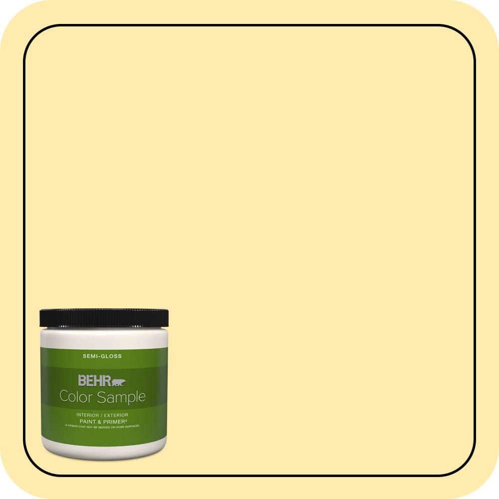 BEHR PREMIUM PLUS 8 oz. #370A-2 Pale Daffodil Semi-Gloss Interior ...