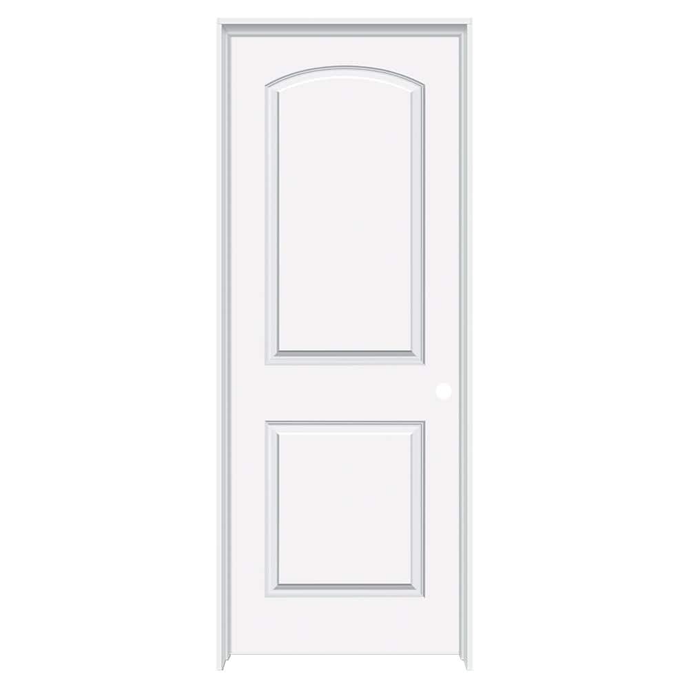 Builders Choice 28 in. x 80 in. 2-Panel Round Top Smooth Left-Hand HC ...