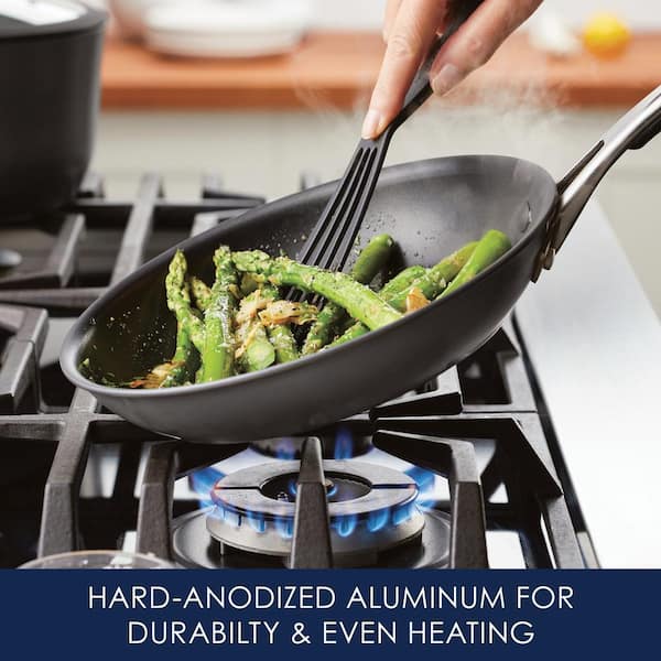Rachael Ray Cook Create 10 Piece Hard Anodized Aluminum Nonstick Cookware Set in Black 81177 The Home Depot