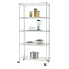 TRINITY EcoStorage Chrome 5-Tier Rolling Steel Wire Shelving Unit (36 ...