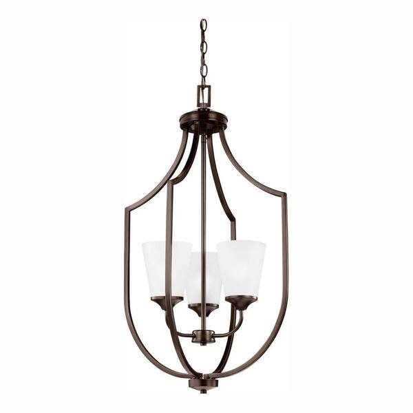 Generation Lighting Hanford 3-Light Burnt Sienna Hall-Foyer Pendant ...