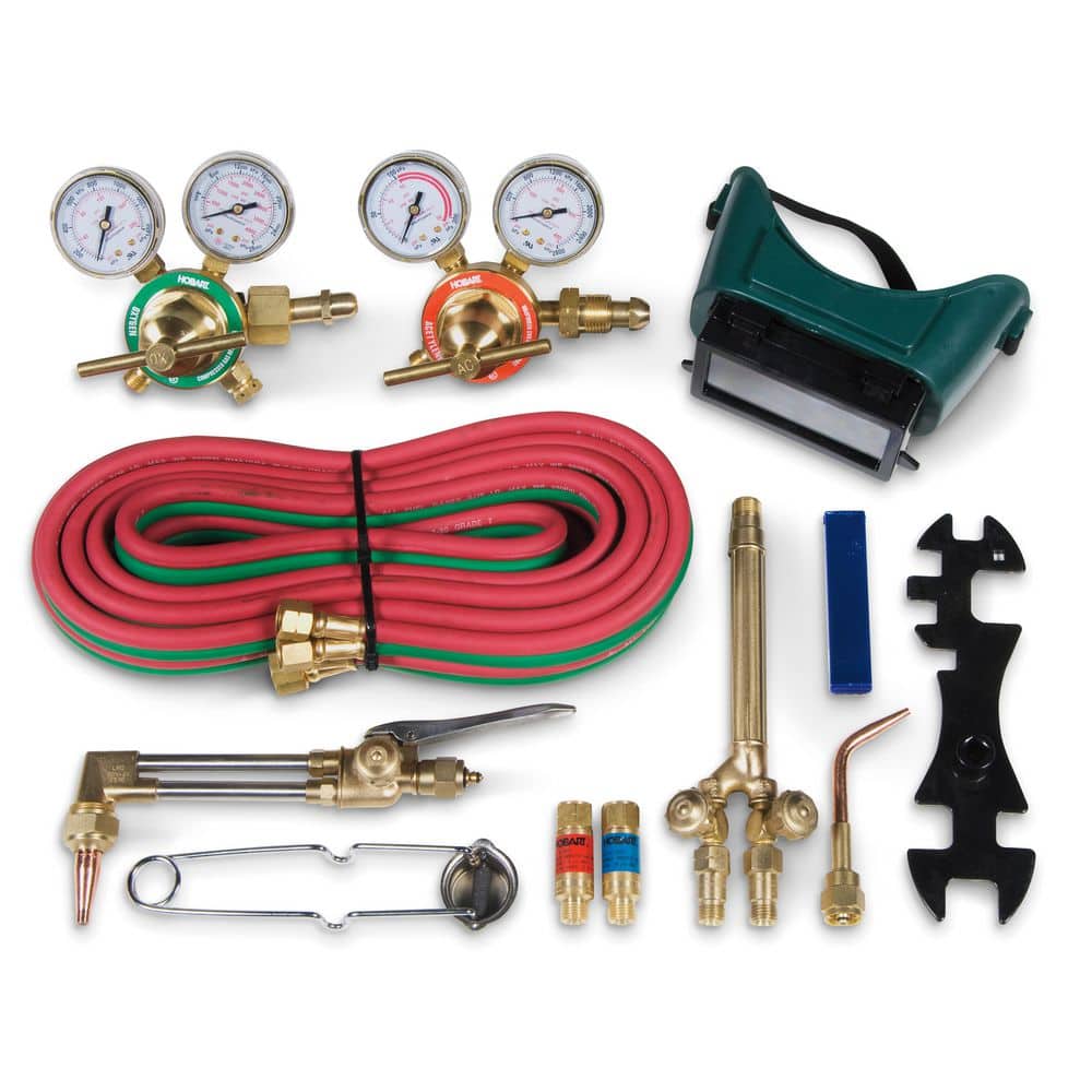 HOBART Tough Cut Torch Kit with Oxygen and Acetylene Tanks for Cutting ...