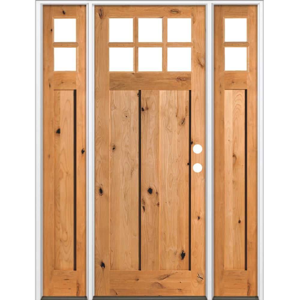 Krosswood Doors 70 in. x 96 in. Knotty Alder Left-Hand/Inswing 6 Lite ...