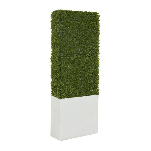 Litton Lane 59 in. H Tall Boxwood Hedge Topiary with Realistic Leaves ...