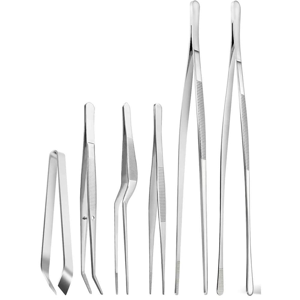 Wudkey Stainless Steel Professional Kitchen Tweezer Set, Multi-Purpose ...