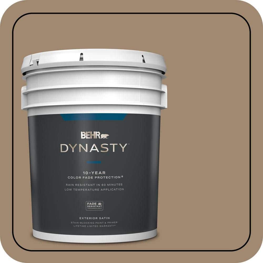 BEHR DYNASTY 5 gal. #700D-5 Toffee Crunch Satin Enamel Exterior Stain ...