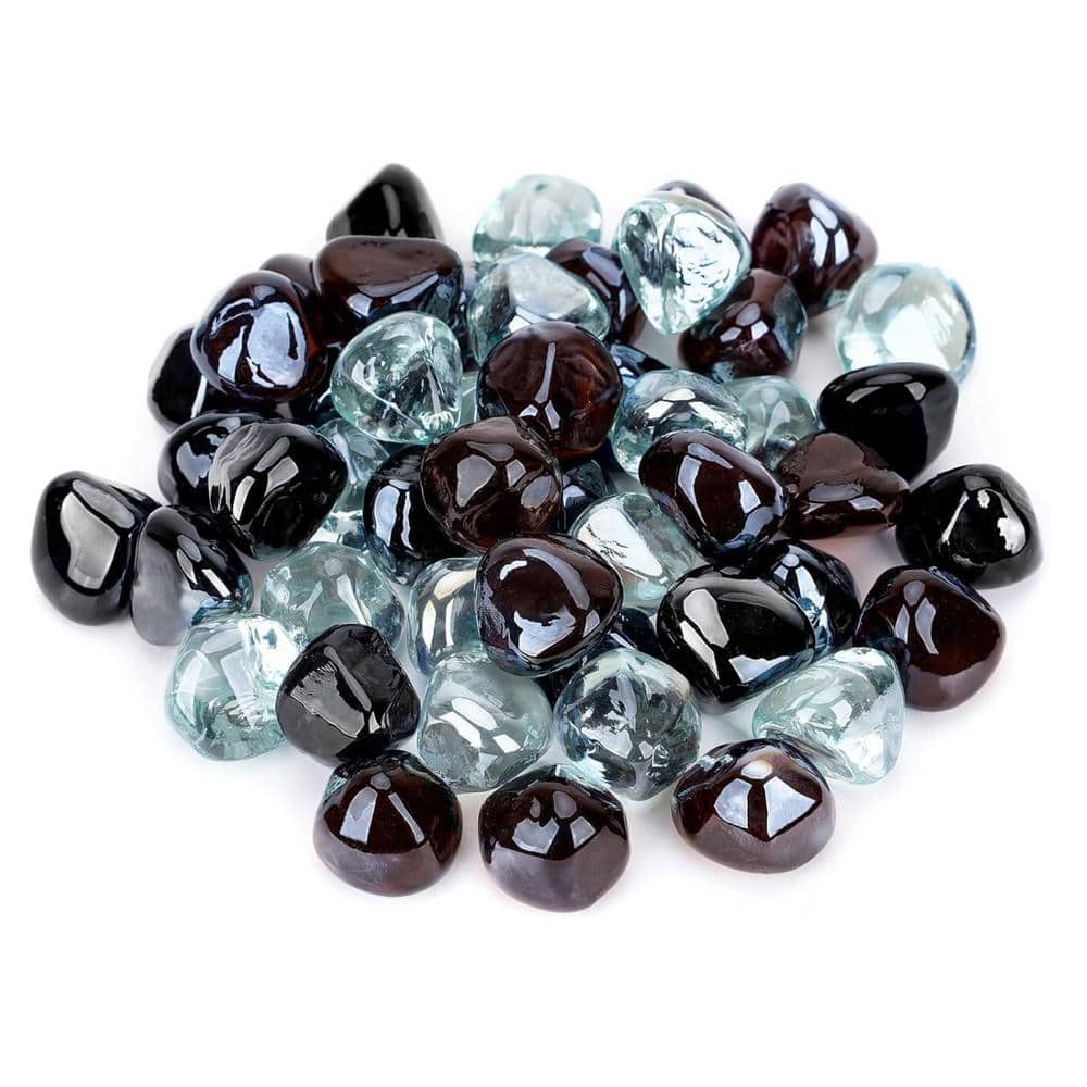 Misopily 1/2 in. 10 lb. Reflective Tempered Fire Glass Diamond for ...