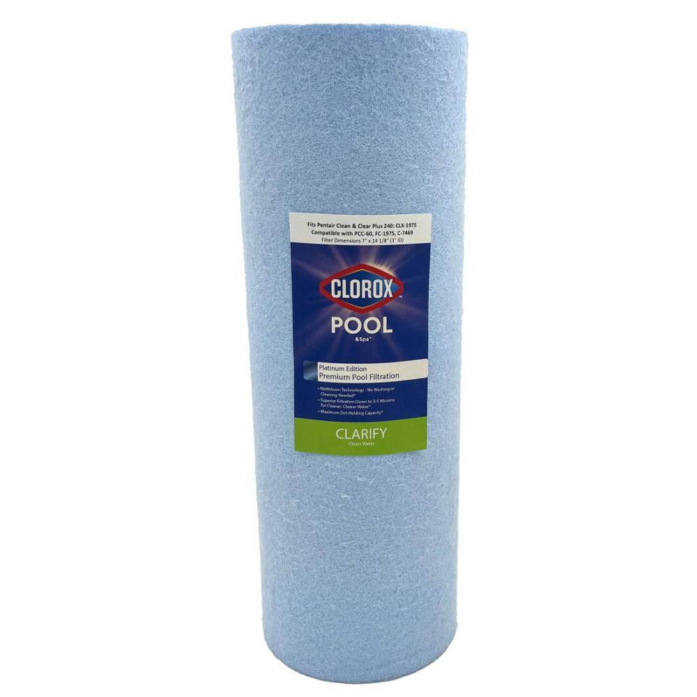 Clorox Platinum Edition 7 in. Dia Premium Pool Filter Cartridge ...
