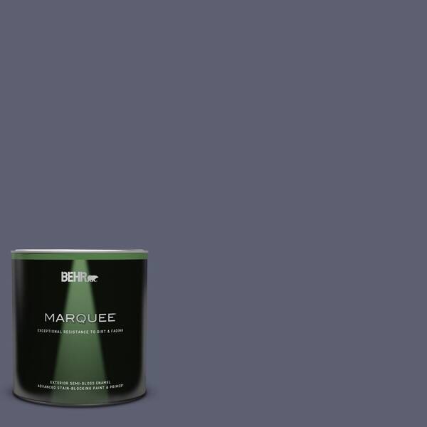 BEHR MARQUEE 1 qt. #S550-6 Mysterious Night Semi-Gloss Enamel Exterior ...