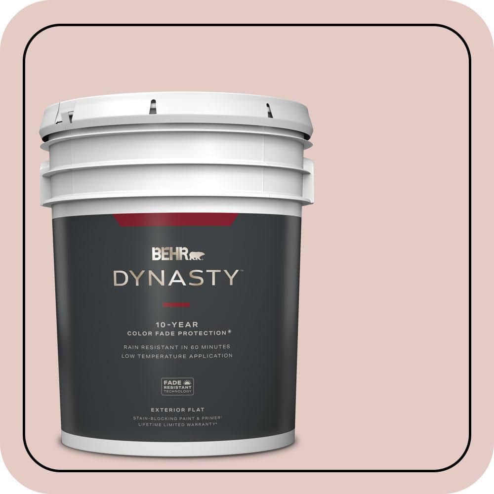 BEHR DYNASTY 5 gal. #170E-2 Blush Beige Flat Exterior Stain-Blocking ...