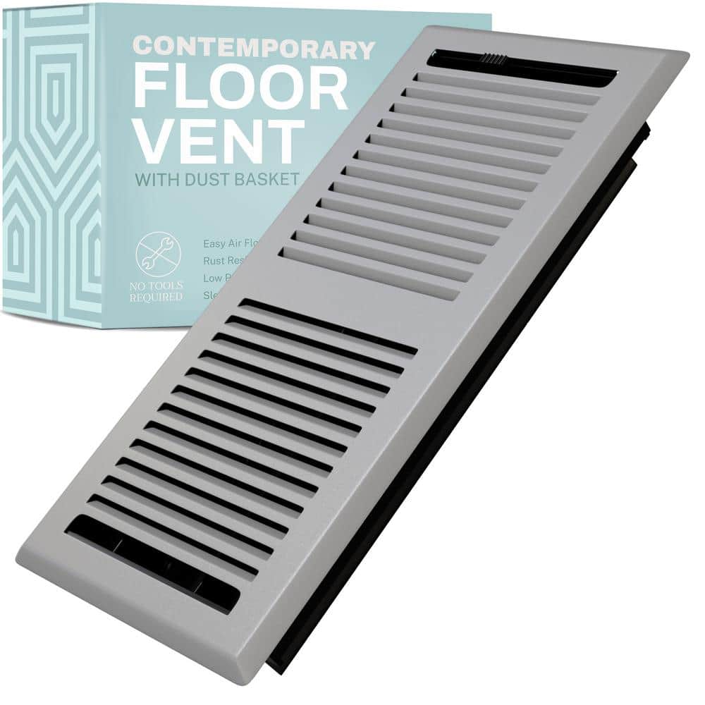 HOME INTUITION Contemporary 4 x 10 in. Decorative Floor Register Vent ...