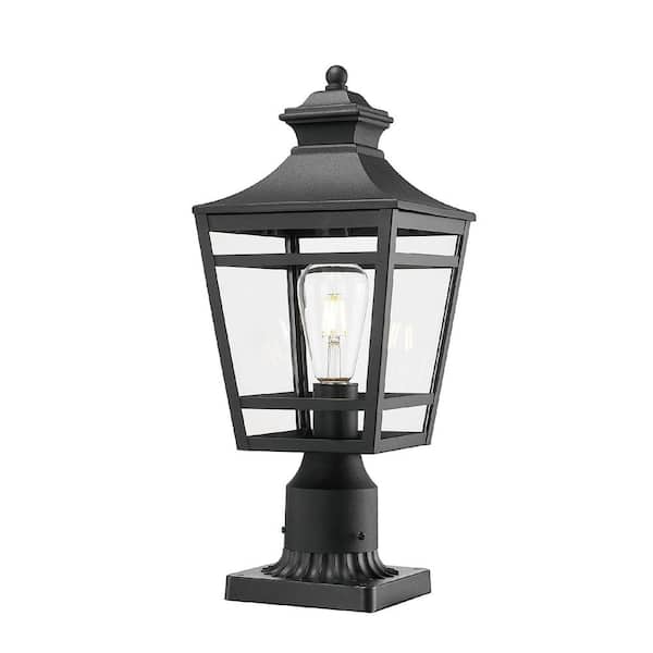ExBrite Outdoor Modern Black 18 in. Waterproof Aluminum Post Light ...