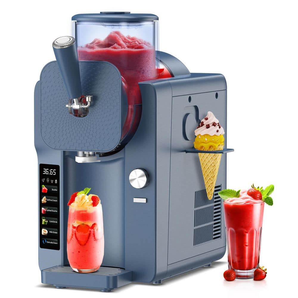 Hooure 68 oz. Blue Large Capacity Self-Cleaning Snow Cone Machine and ...