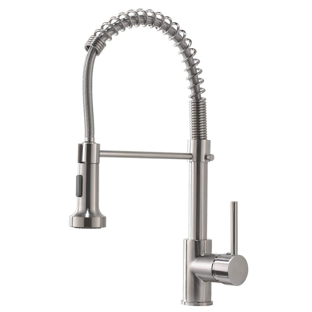 Staykiwi Single Handle High Arc Pull Out Sprayer Kitchen Faucet in ...