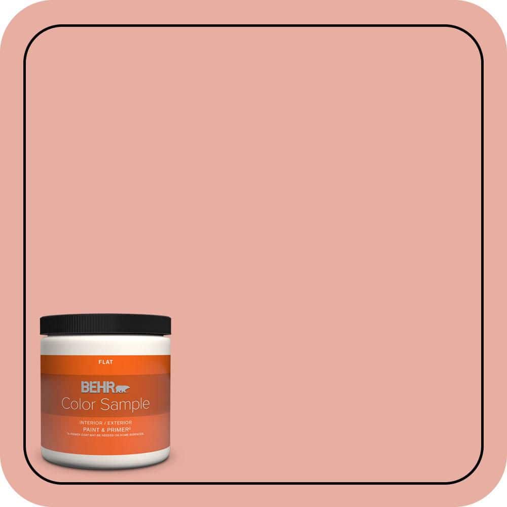 BEHR PREMIUM PLUS 8 oz. #180C-3 Rose Linen Flat Interior/Exterior Paint ...