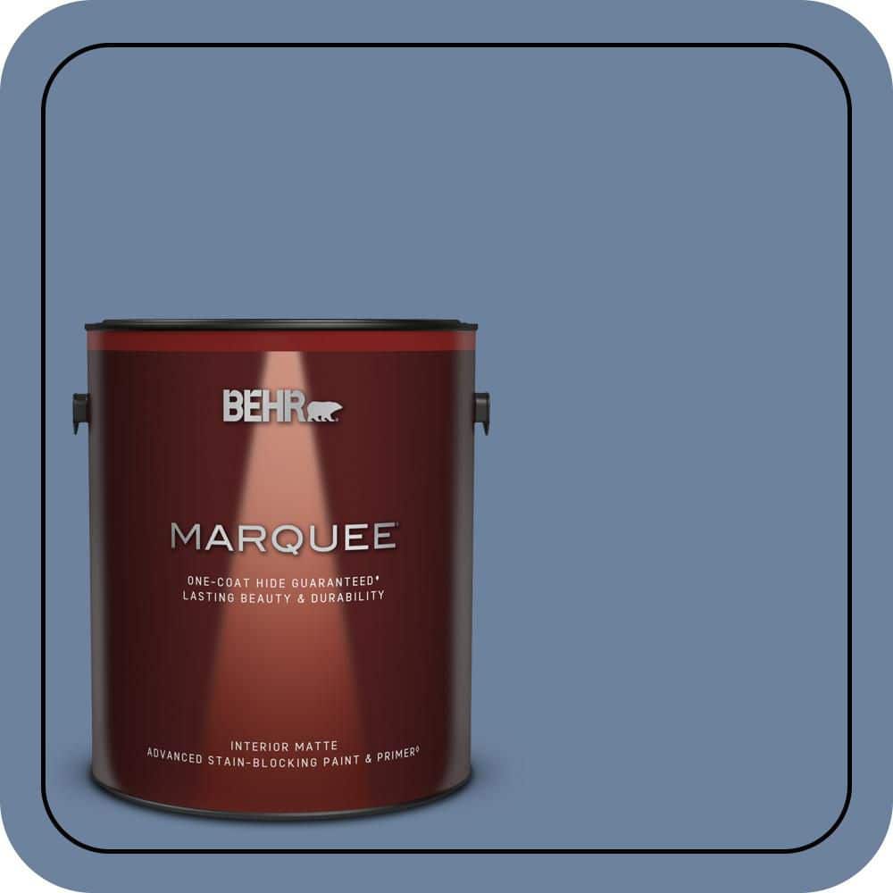 BEHR MARQUEE 1 gal. #S530-5 Brisk Blue One-Coat Hide Matte Interior ...