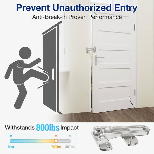 Door Latch Shield MAG Security Chain Guard Door Lock – White, Easy To ...