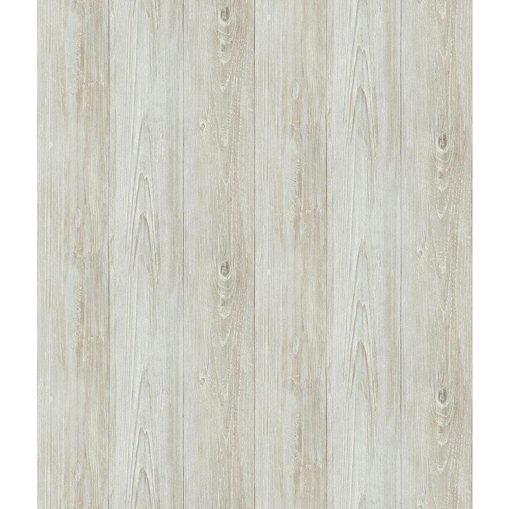Chesapeake Mapleton Light Grey Wood Paper Strippable Roll (Covers 56.4 ...