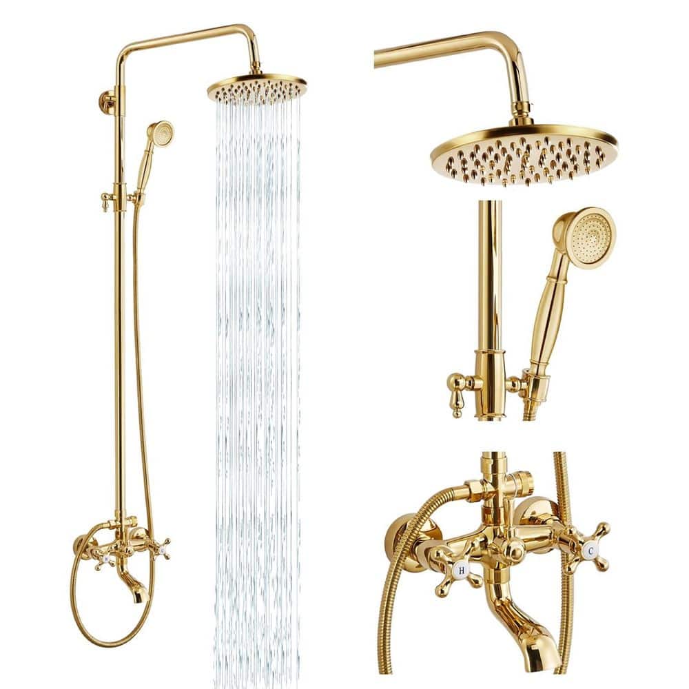 PICTURESQUE CENDU LLC 3-Spray Multifunction Deluxe Wall Bar Shower Kit ...