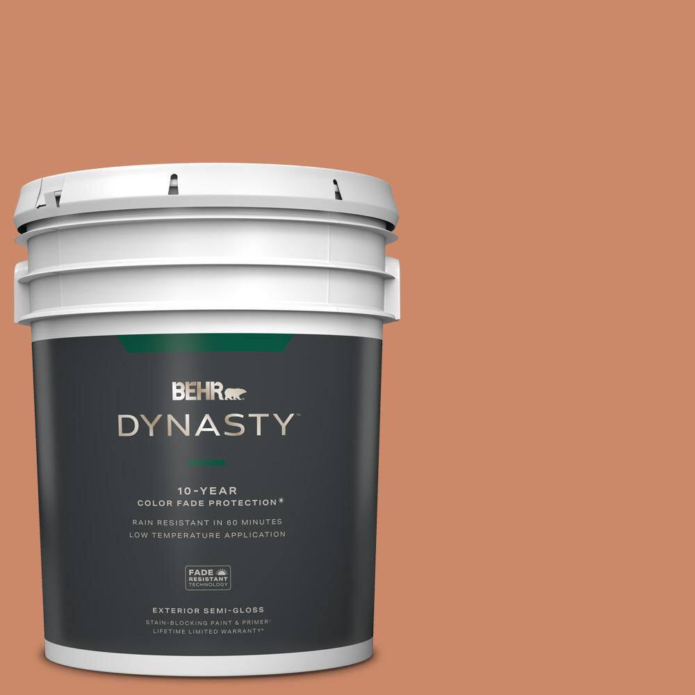 BEHR DYNASTY 5 gal. #230D-5 Aztec Brick Semi-Gloss Exterior Stain ...