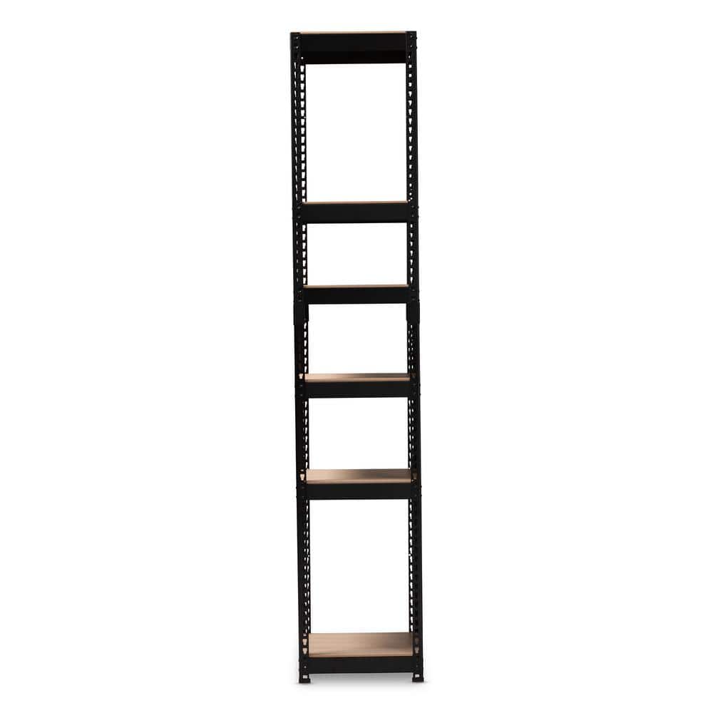Baxton Studio Gavin Black Storage Rack with 5-Metal Shelves 152-9075-HD ...
