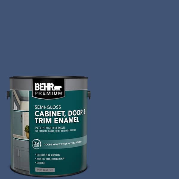 BEHR PREMIUM 1 gal. #600D-7 Daring Indigo Semi-Gloss Enamel Interior ...