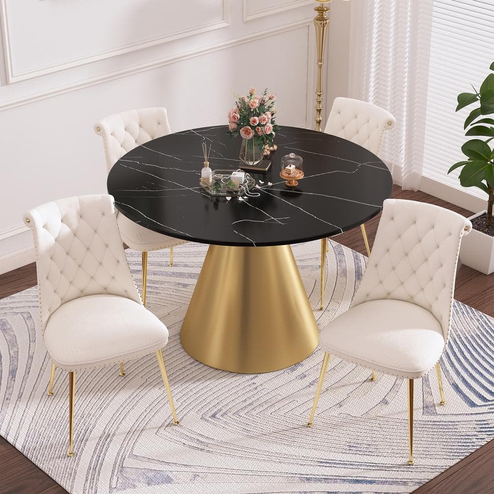 Round dining table set marble store
