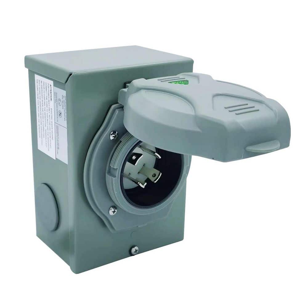 .N/A 30A 125/250V 7500W Generator Power Inlet Box w/ Green Light NEMA ...
