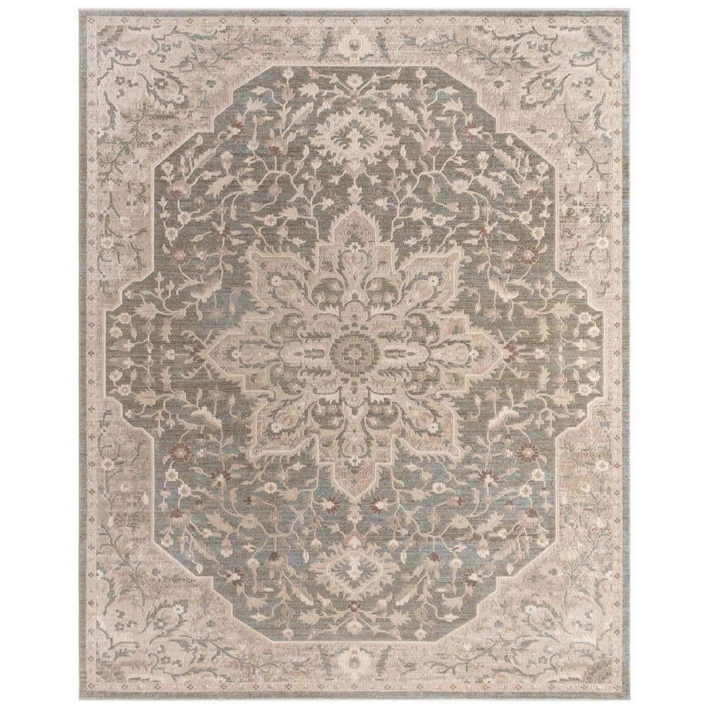 Home Decorators Collection Solara 8 ft. x 10 ft. Gray Medalion Area Rug ...