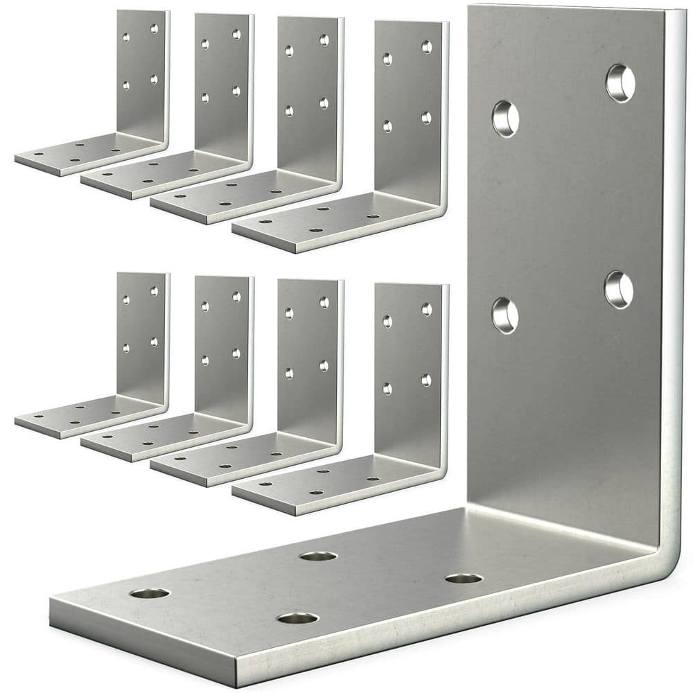 Vrbgify 3x3 in. Heavy Duty 90 Degree Angle Brackets Galvanized Corner Brace for Wood Shelf ...