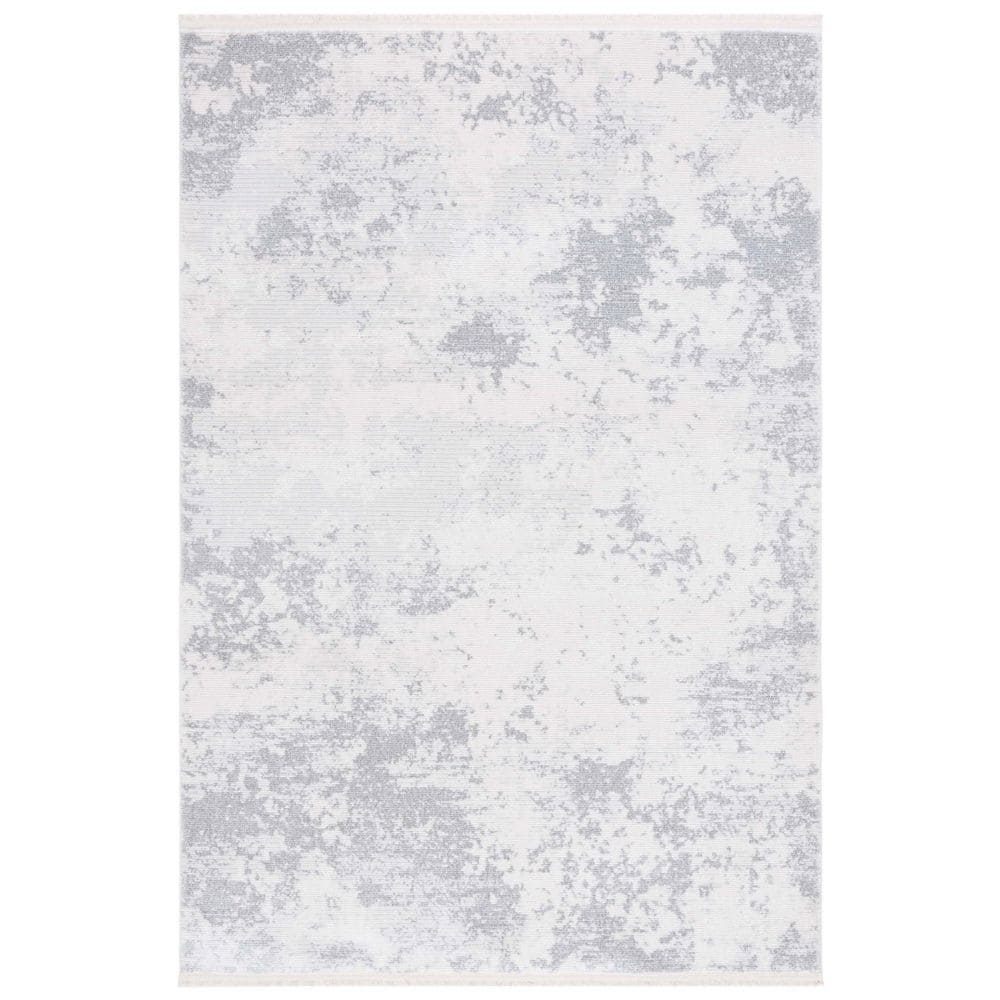 SAFAVIEH Whisper 5 ft. x 8 ft. Ivory/Gray Distressed Marble Area Rug ...