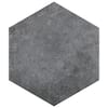 Merola Tile Heritage Hex Carbon 7 in. x 8 in. Porcelain Floor and Wall ...