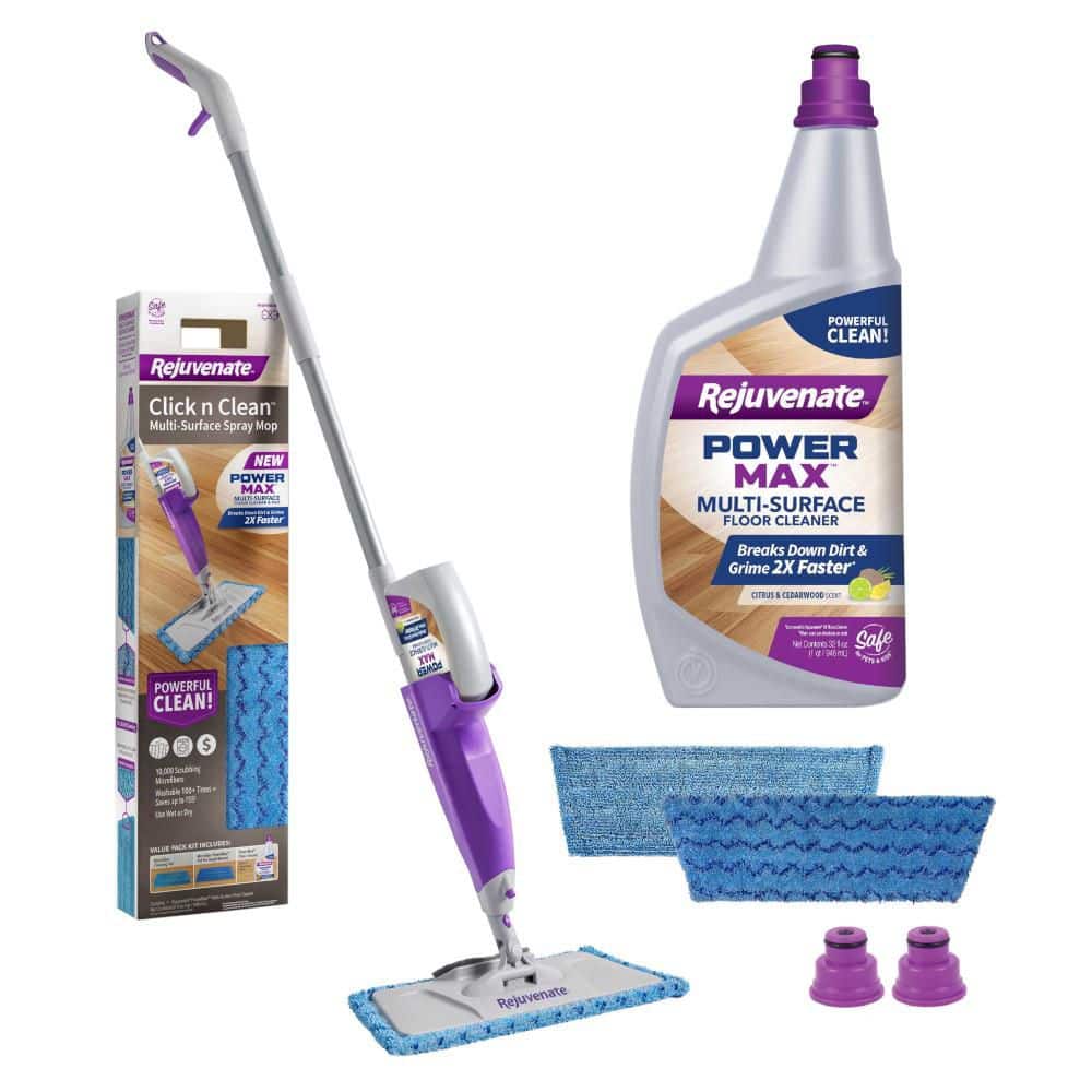 Rejuvenate Click n Clean Multi-Surface PowerMax Microfiber Spray Mop HG ...
