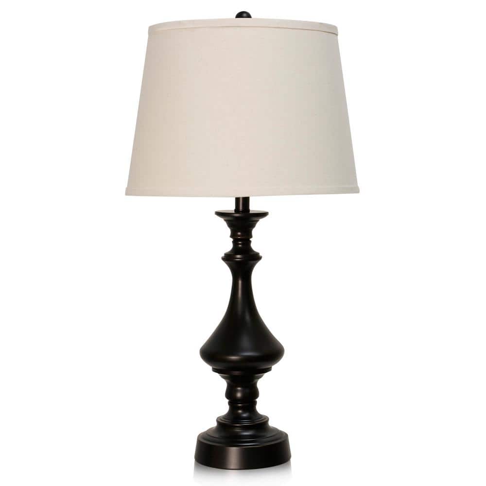 StyleCraft Madison 30 in. Dark Steel Metal Bedside Lamp L32233DS - The ...