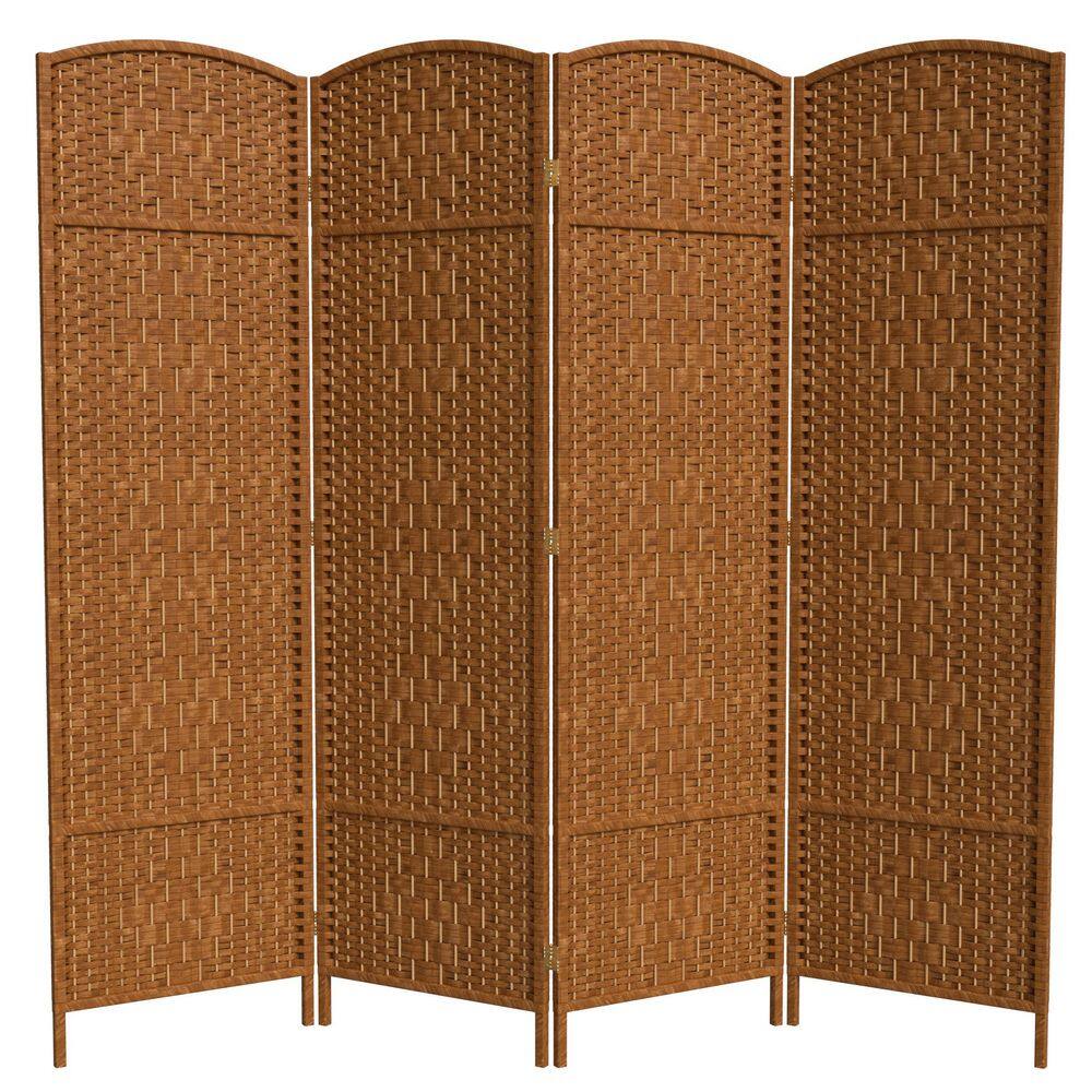 RED LANTERN 6 ft. Dark Beige 4-Panel Room Divider FBOPDMND4PDBG - The ...