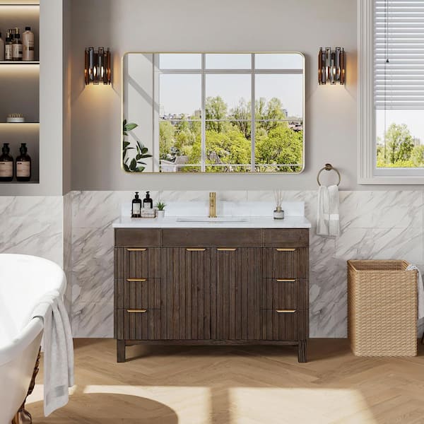 ROSWELL Palos 48 in. W x 22 in. D x 33.9 in. H Single Sink Bath Vanity ...