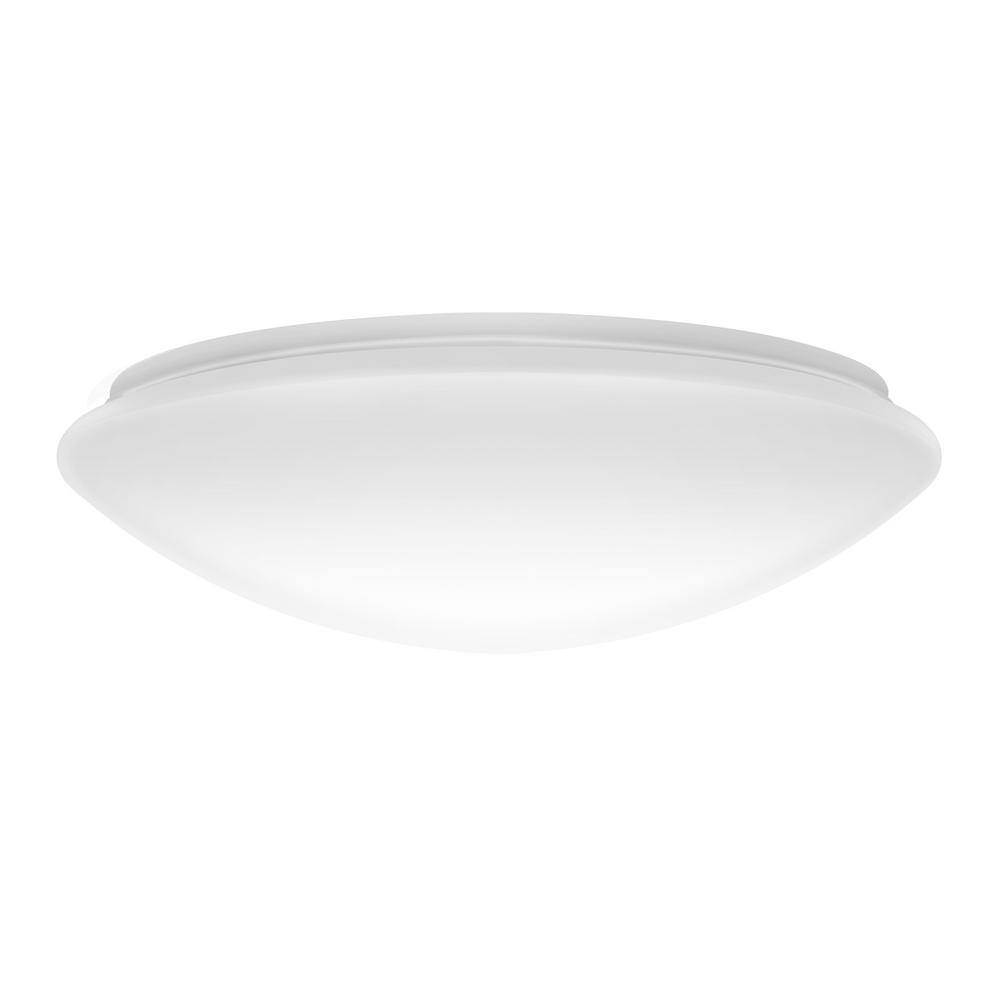Briignite 13 in. 21-Watt White LED Ceiling Light Flush Mount - Dimmable ...
