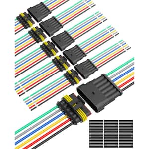 Lukyamzn 4-Pin Electrical 16 AWG 4-Wire Connector Waterproof Male and ...