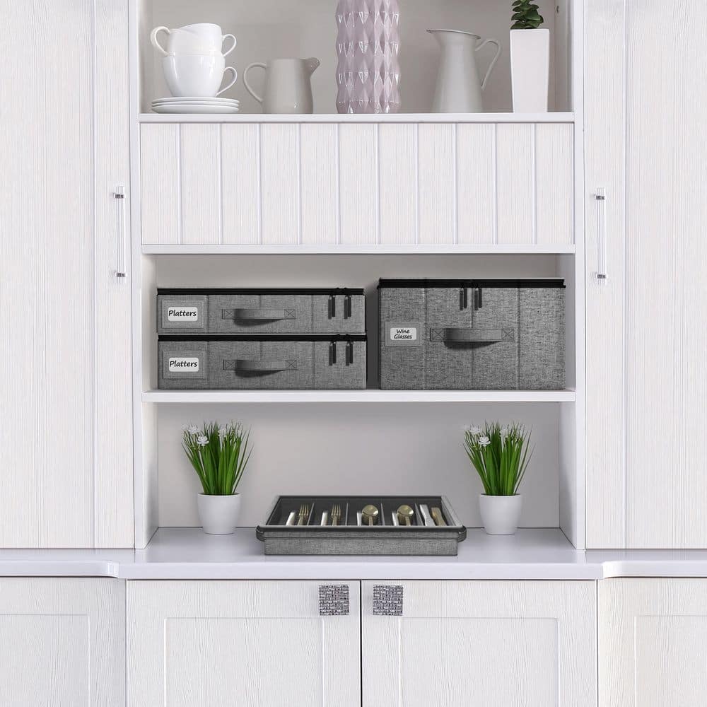 Sorbus Gray Pantry Organizer, China Storage Dinnerware Organizer for ...