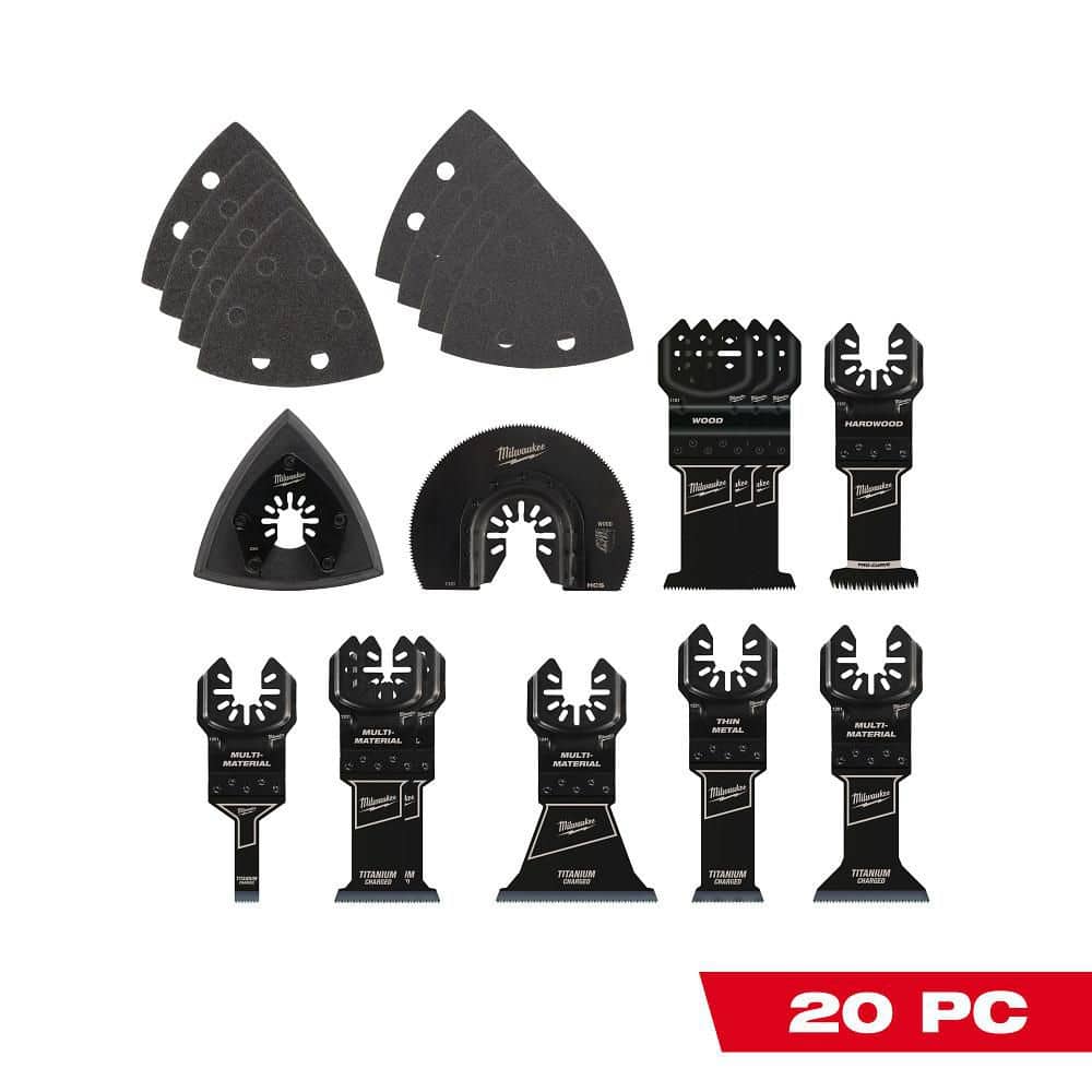 Milwaukee Oscillating Multi-Tool Blade Kit (20-Piece) 49-10-9220 - The ...