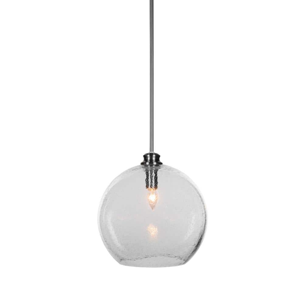 Langdale 60-Watt 1-Light Brushed Nickel Shaded Mini Pendant Light with ...