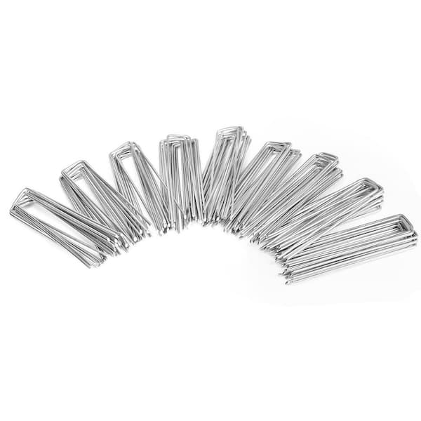 .N/A 6 in. Galvanized Steel Landscape Staples 200-Pack for Garden and ...