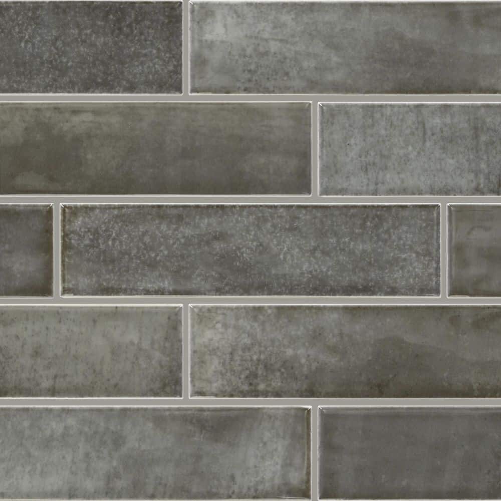 Daltile LuxeCraft Rustic Ash 2 in. x 8 in. Glossy Ceramic Wall Tile ...