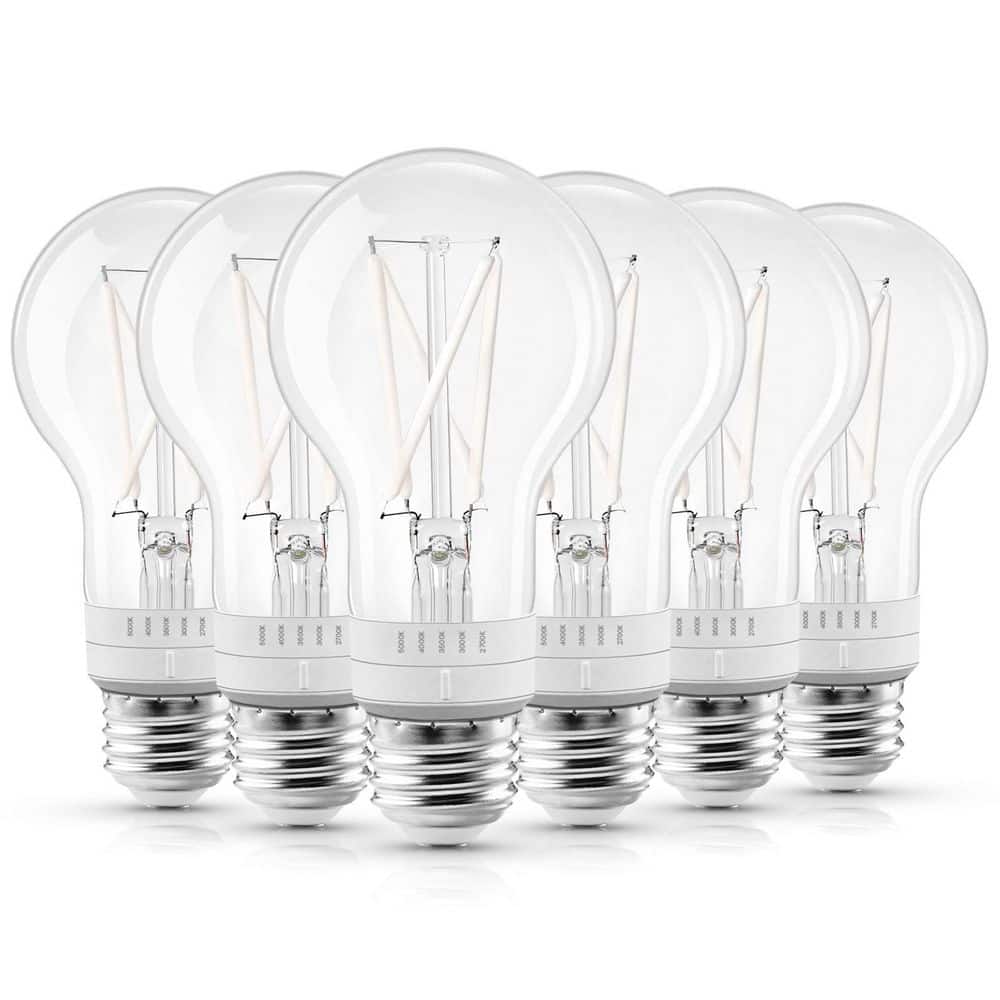 LUXRITE 60-Watt Equivalent A19 LED Light Bulb 5CCT 2700K-5000K 7W 800 ...